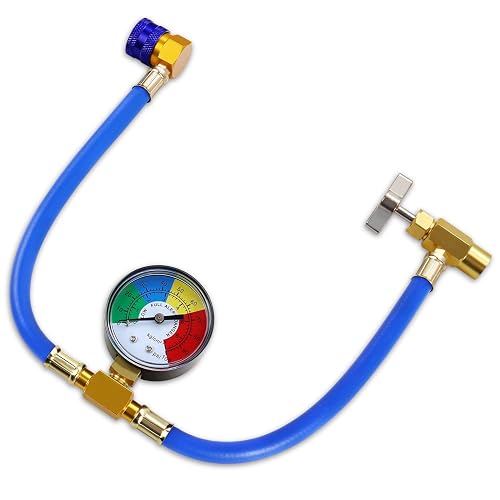 YSTOOL AC U Charge Hose with Gauge Car Refrigerant R134a Recharge Tool ...