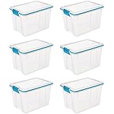 Amazon.com - Sterilite 20 Qt Gasket Box, Stackable Storage Bin with Latching Lid and Tight Seal ...