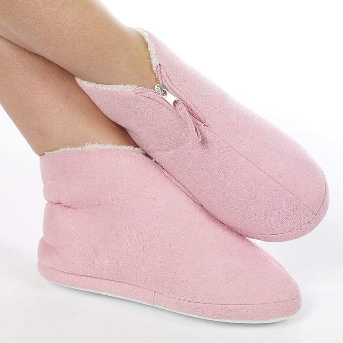 Betterware Thermal Zip Up Slippers L Pink: Amazon.co.uk: Shoes & Bags