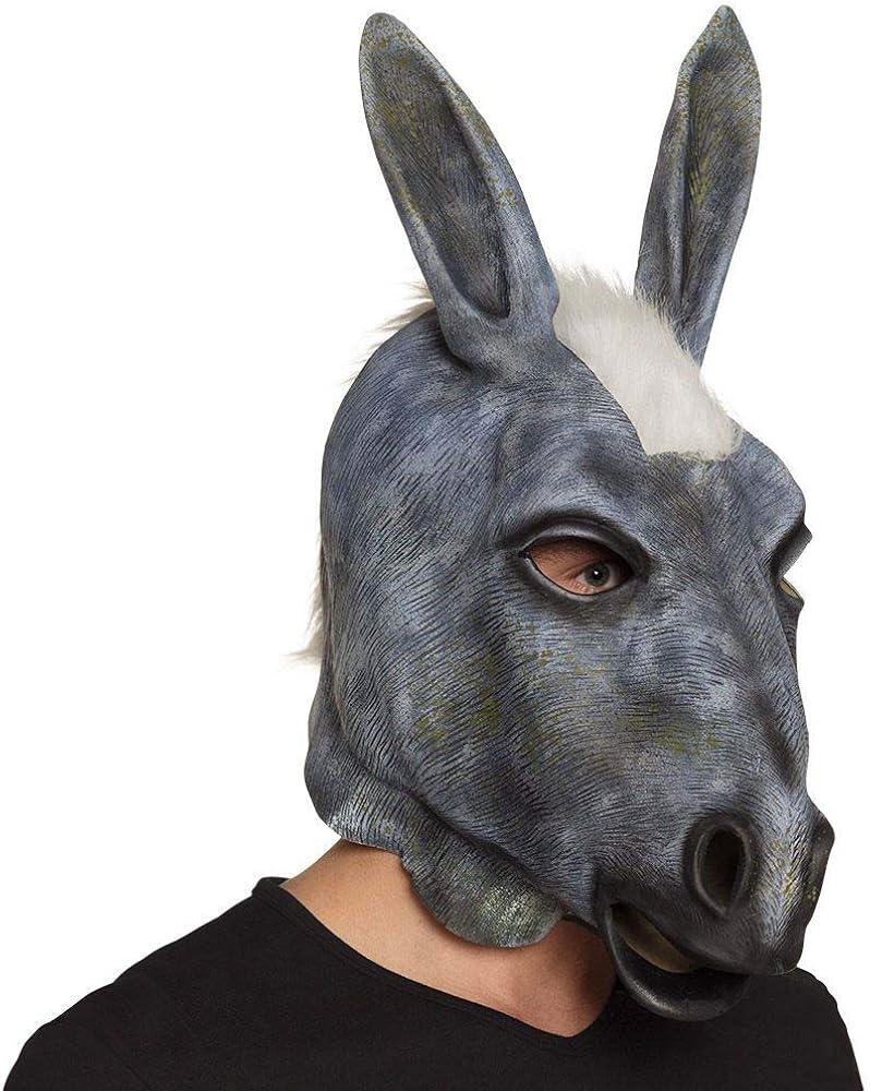 Latex donkey mask with hair – BigaMart
