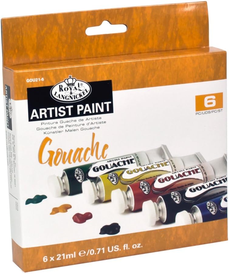 Amazon.com: Royal & Langnickel Gouache Color Artist Tube Paint, 21ml, 6 ...