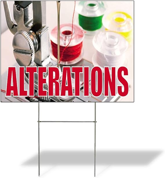 Amazon.com : Plastic Weatherproof Yard Sign Alterations #1 Style A Silk ...