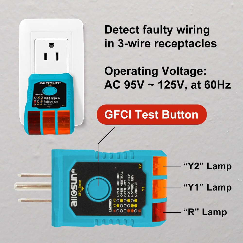 Mua allsun GFCI Electrical Outlet Receptacle Tester,Circuit Tester,GFCI ...