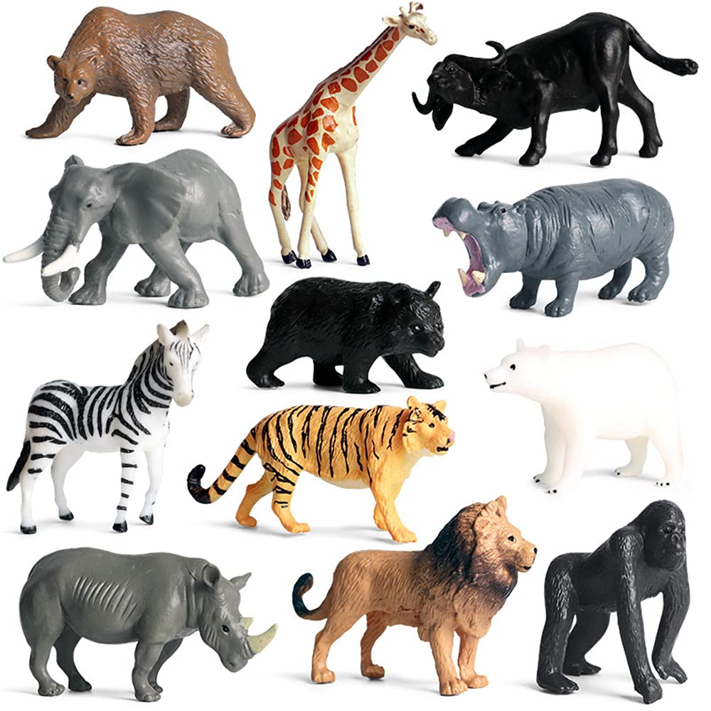 Mua 12 PCS Realistic Small Wild Animal Figures, Plastic Safari Animal ...
