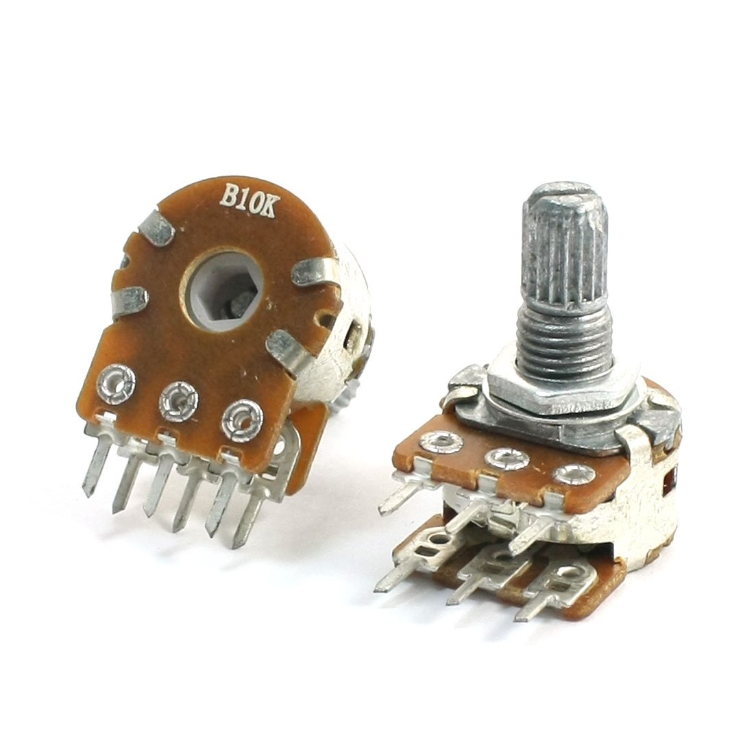 Uxcell a14040700ux0086 2 Piece B10K 10K Ohm 8 mm Shaft PCB Mounted ...