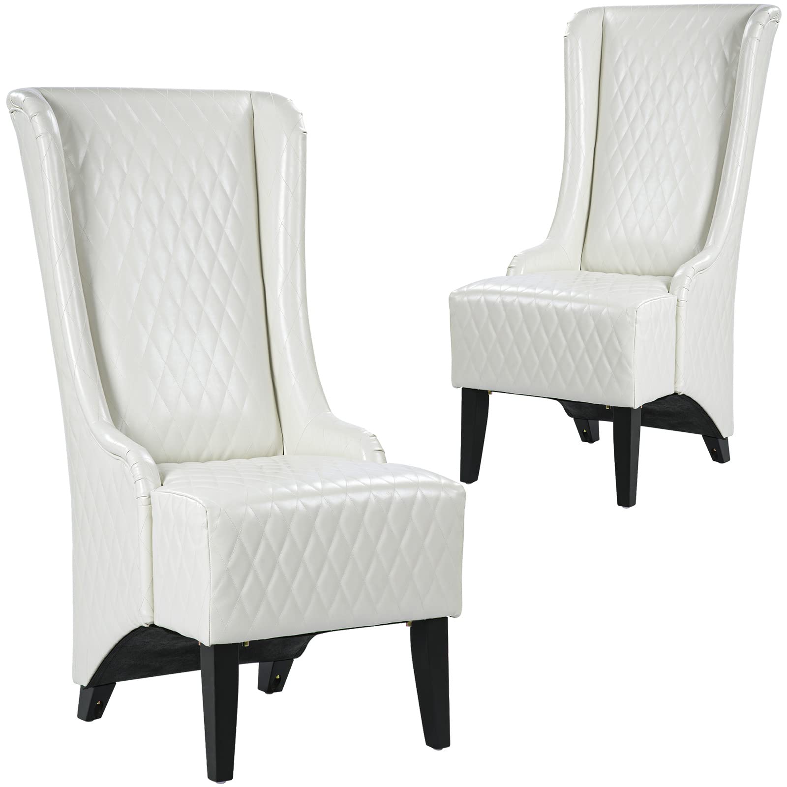 Throne Chairs Set Of 2 For Living Room, Modern High Back Upholstered ...