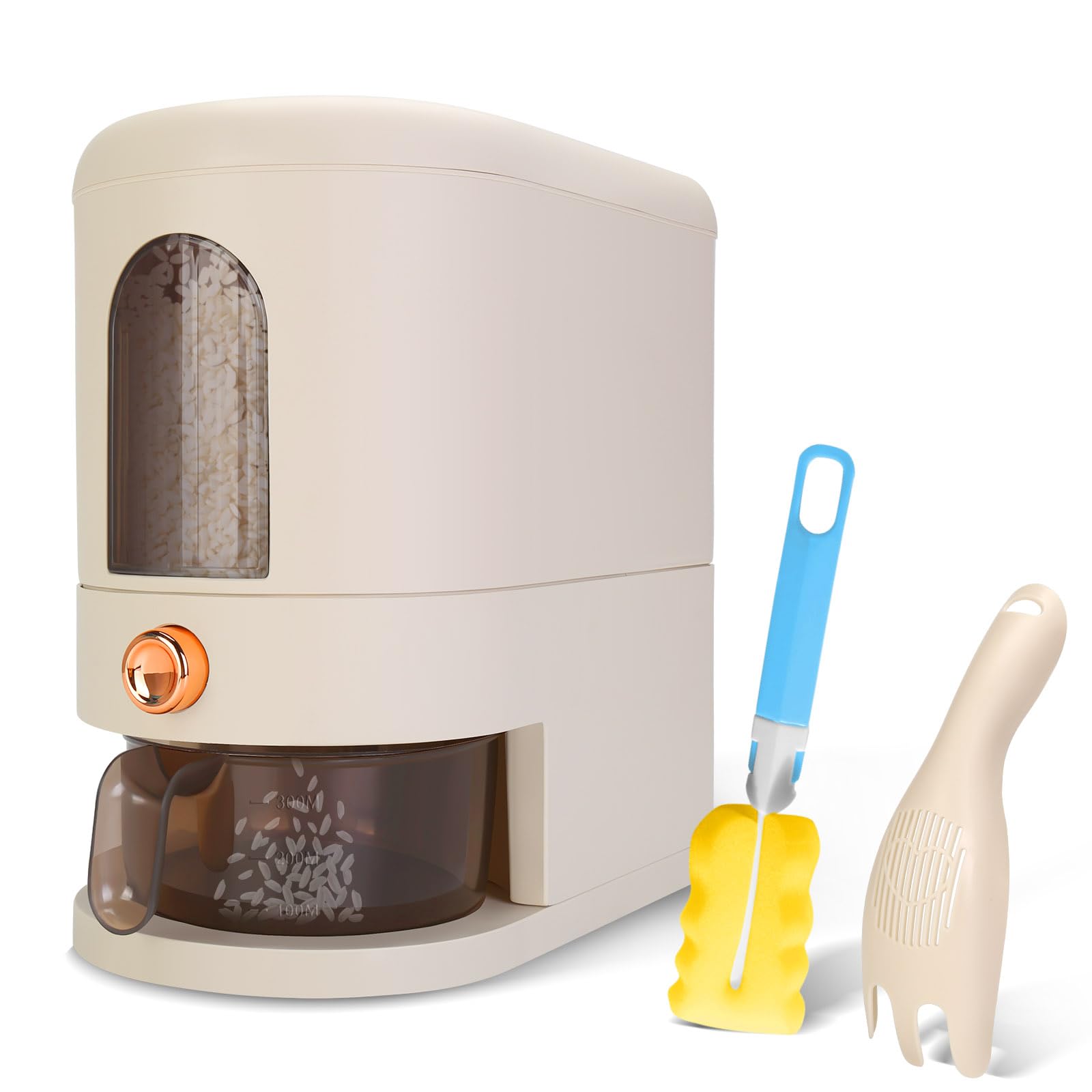 Rice Dispenser, 12 Lbs Rice Container with Measuring Cup, Upgraded ...