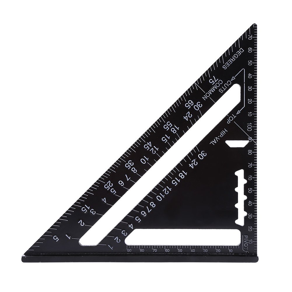 Triangle Ruler 7 Inch Aluminum Alloy Triangle Protractor Black ...