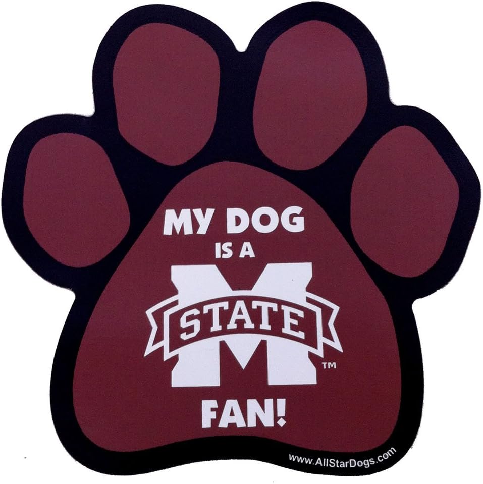 Amazon.com : NCAA Mississippi State Bulldogs Paw Print Car Magnet ...