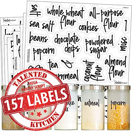 Talented Kitchen 157 Script Pantry Labels – 157 Kitchen Pantry Names ...