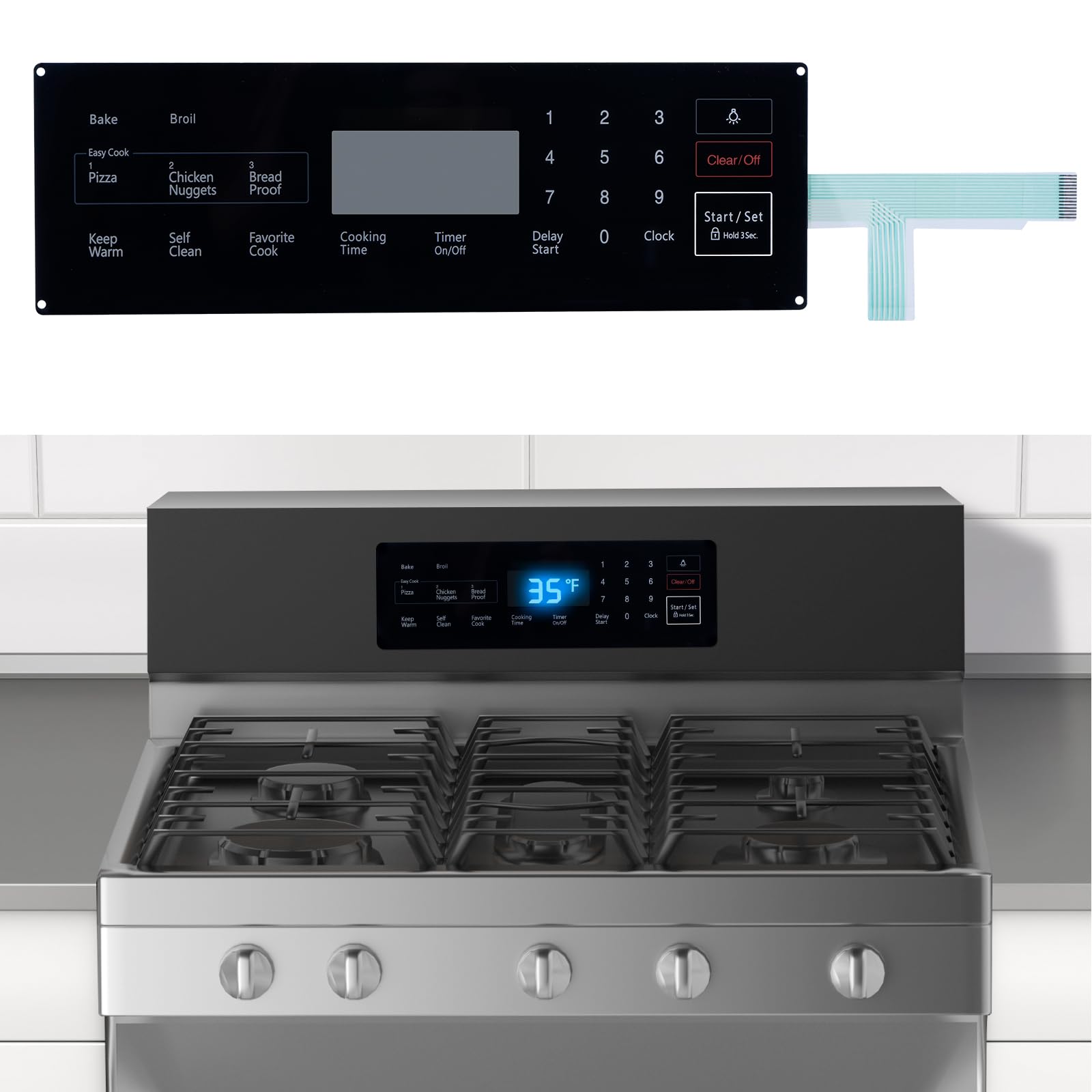 Upgrade DG34-00025A Range Membrane Switch Touchpad Compatible with ...