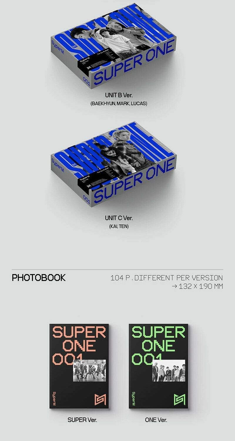 SM Entertainment SUPER M [SUPER ONE] 1st Album CD+1p OFFICIAL POSTER+104p Photo Book+16p ...