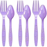 Amazon.com: Purple Spoon and Fork Set (24 Each) - Purple Tableware for ...