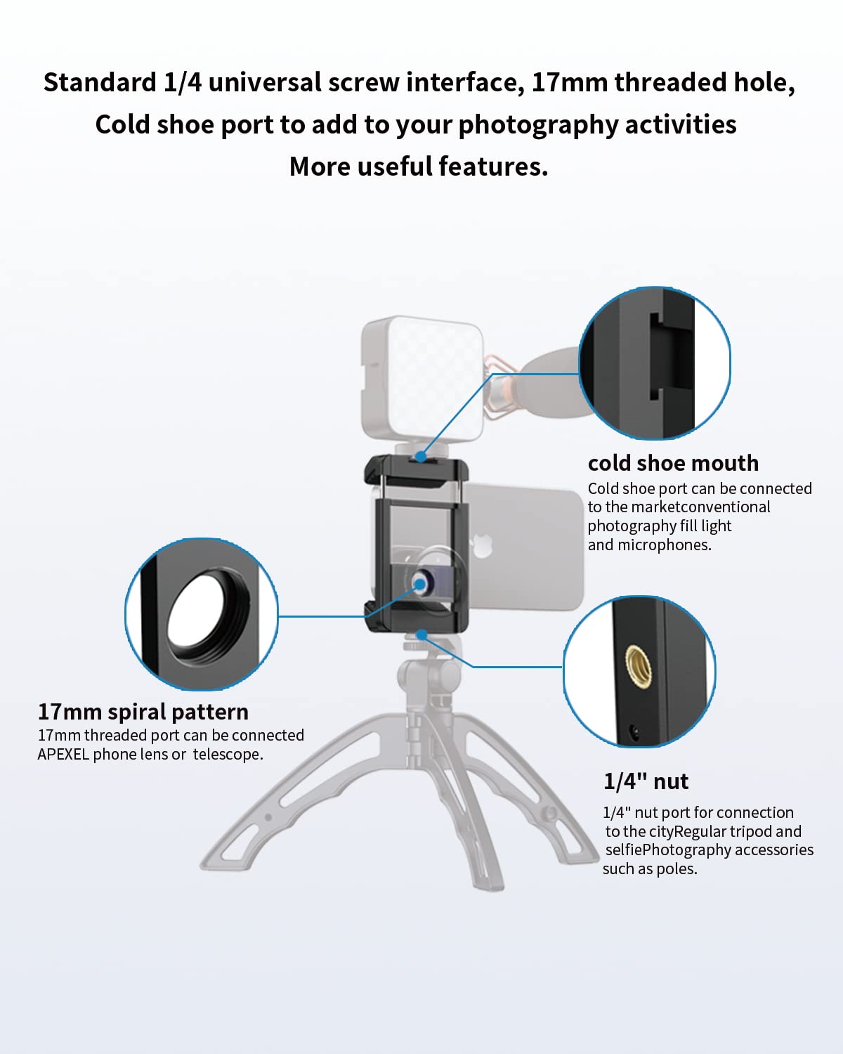 Mua 17 mm Thread Lens Adapter, Telephoto Lens Phone Mount Sturdy and ...