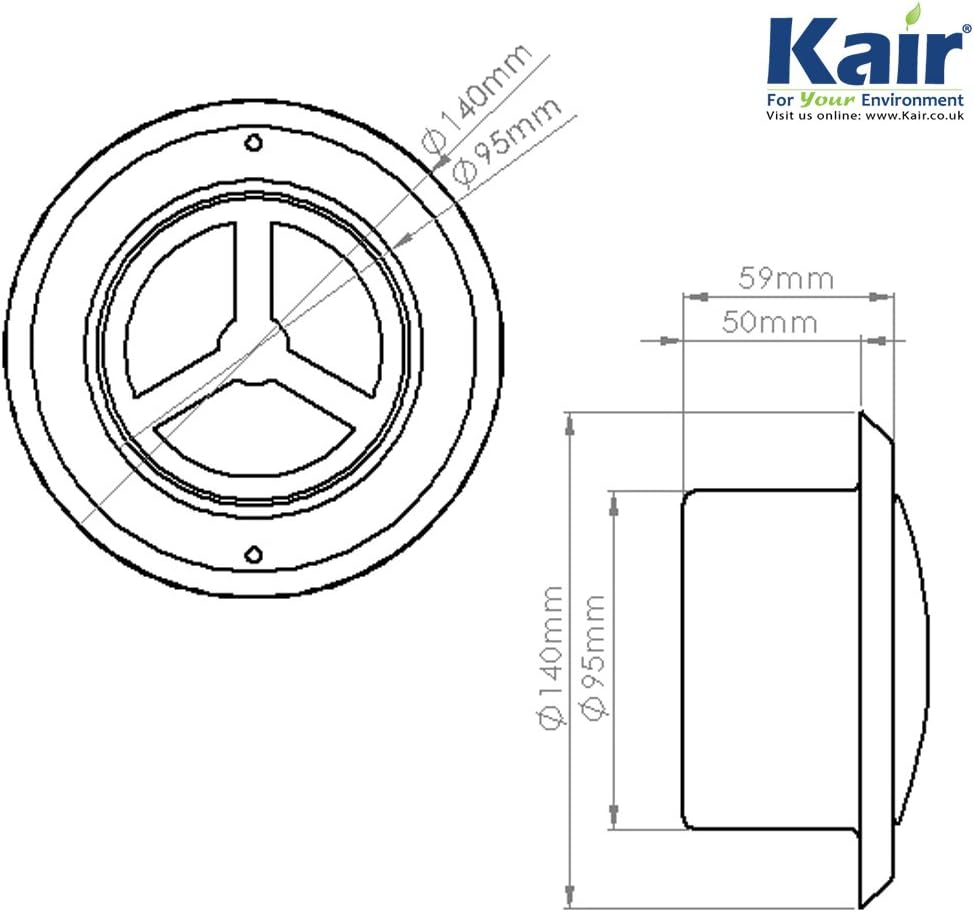 Kair Ceiling Valve 100mm – 4 inch Stainless Steel Adjustable Supply and ...