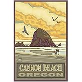Amazon.com: Haystack Rock Oregon Coast Professionally Framed Art ...