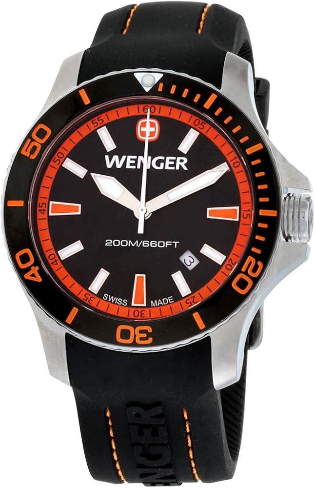 Wenger Herren-Armbanduhr XL Seaforce Analog Quarz Silikon 01.0641.102 ...