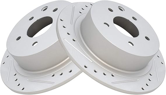 Amazon.com: TRQ Rear Performance Brake Rotor Drilled Slotted Pair for ...
