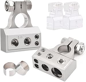 Amazon.com: COROTC Battery Terminals, 0/4/8/10 Gauge AWG Positive Negative Battery Terminal ...