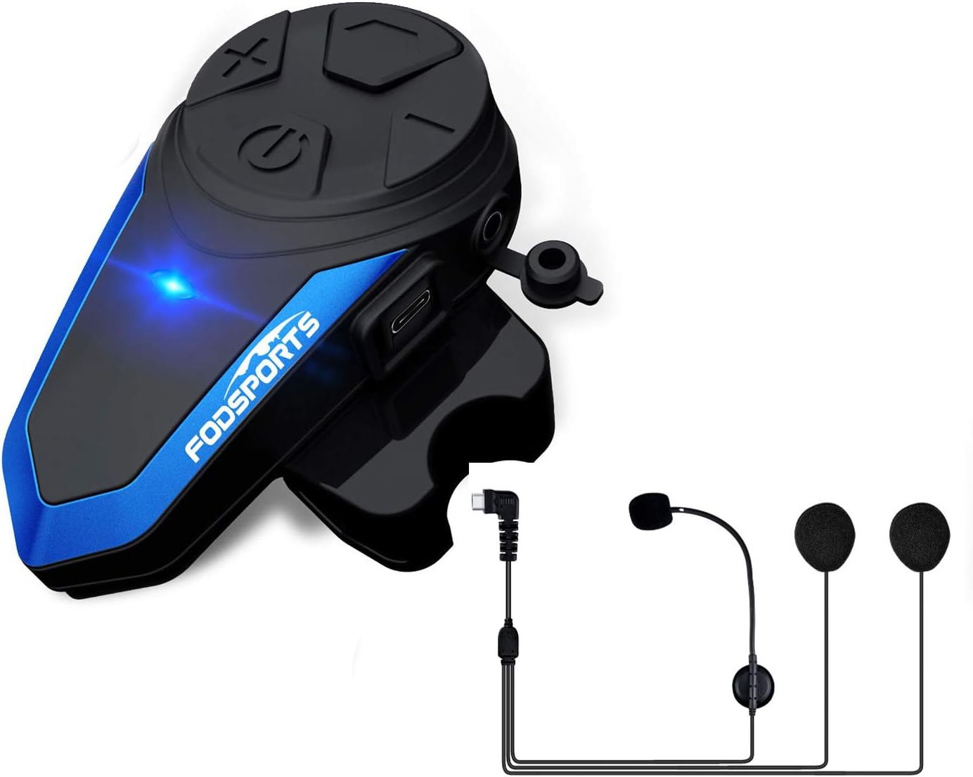 Fodsports Motorcycle Intercom Systems BT-S3 Motorbike Helmet Bluetooth ...