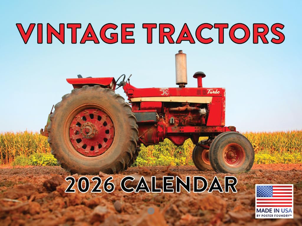 Vintage Farm Antique Tractor Calendar 2026 Monthly Wall Calender 12 ...