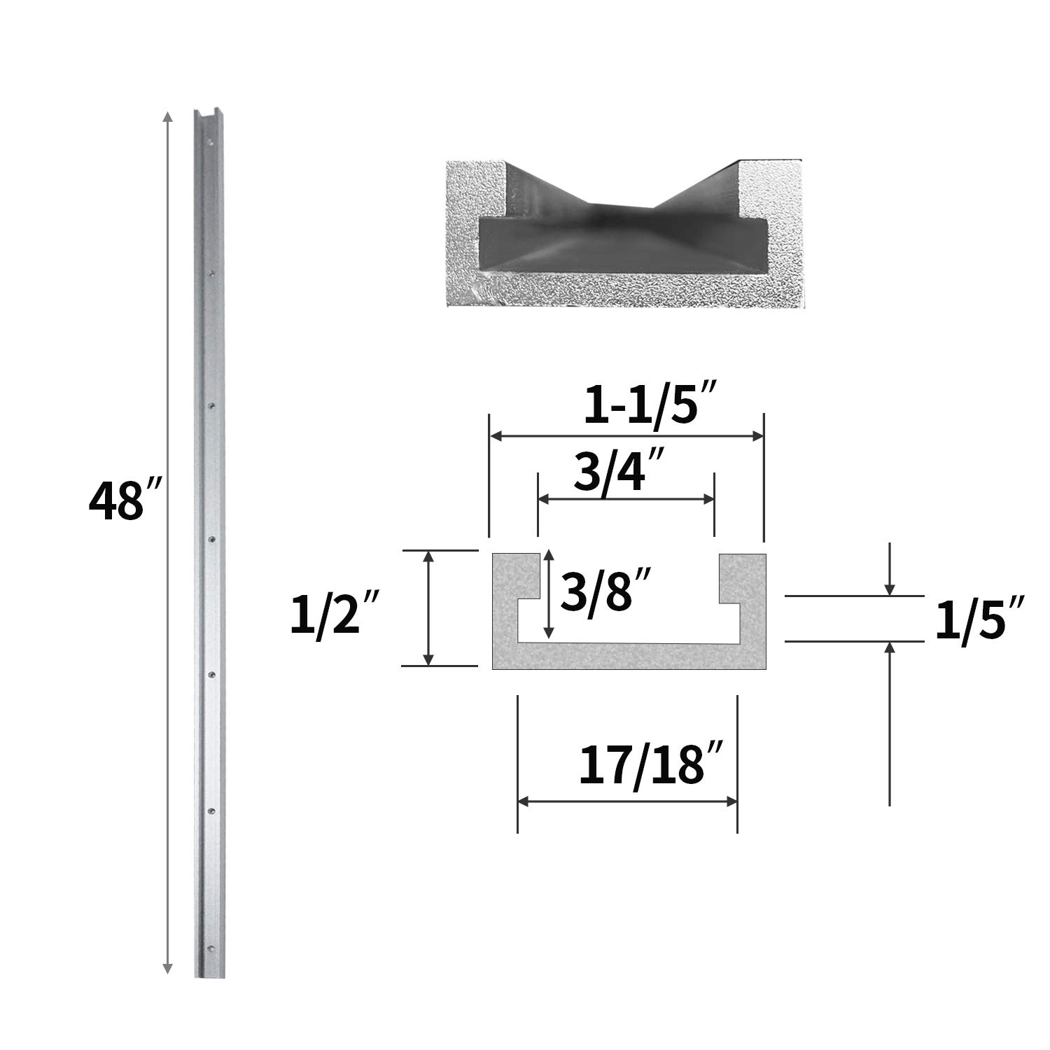 Mua MYOYAY 4 Pack Aluminum Miter T-Track 48 inch T-Slot Woodworking T ...
