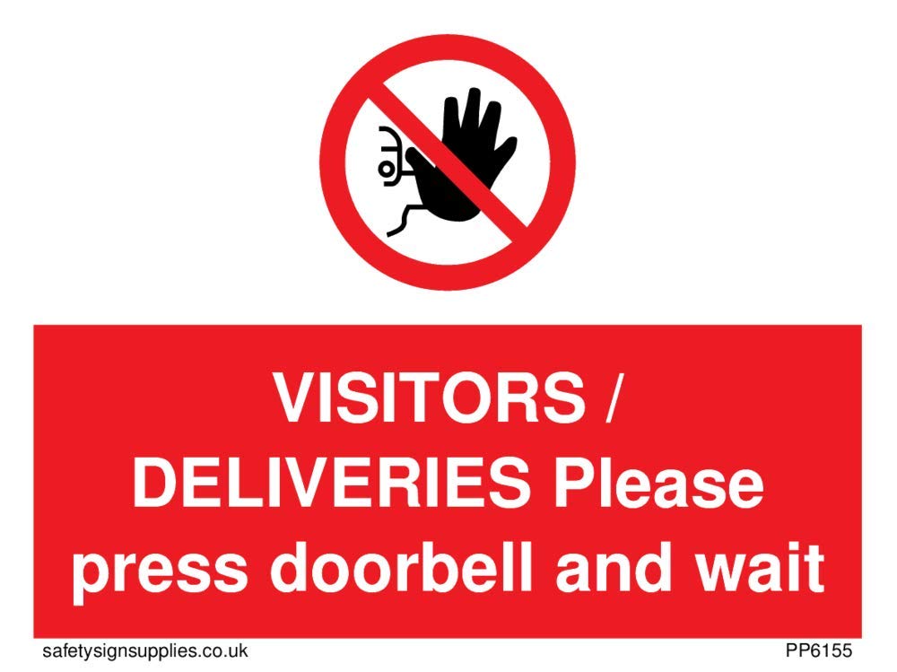 Viking Signs VISITORS/DELIVERIES Please press doorbell and wait – BigaMart