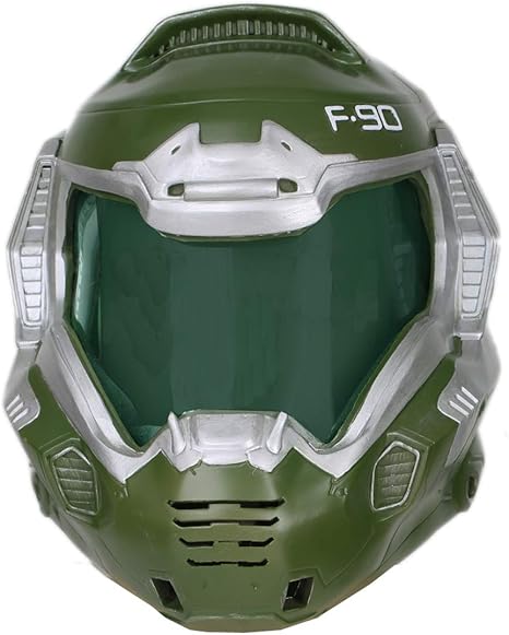 xcoser Doomguy Helmet Deluxe Green Mask Visor Halloween Cosplay Costume ...