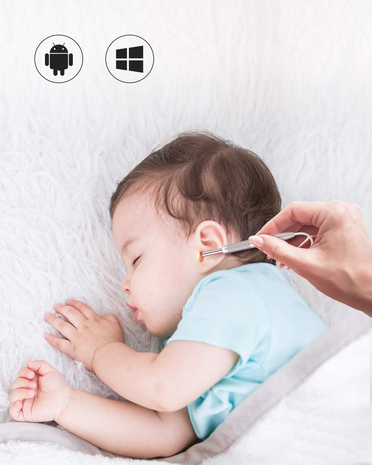 USB Otoscope-Ear Scope Camera, DEPSTECH 3.9mm Thin Lens, HD Visual Ear ...