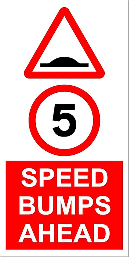 Speed bumps ahead. Road hump humps sign - 3mm Aluminium sign fitted ...