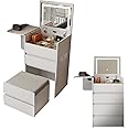 Amazon.com: Grlaw 3-in-1 Vanity Desk with Mirror and Light, Compact ...