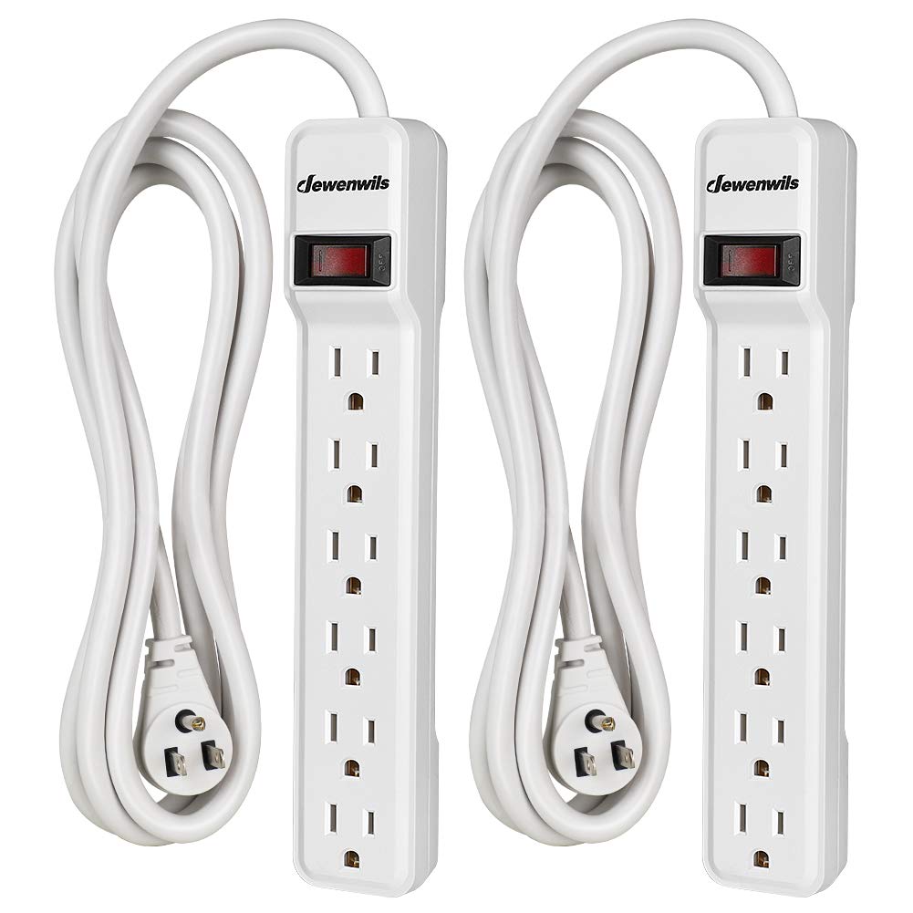 Mua 2-Pack 6-Outlet Power Strip Surge Protector with 6Ft Long Extension ...
