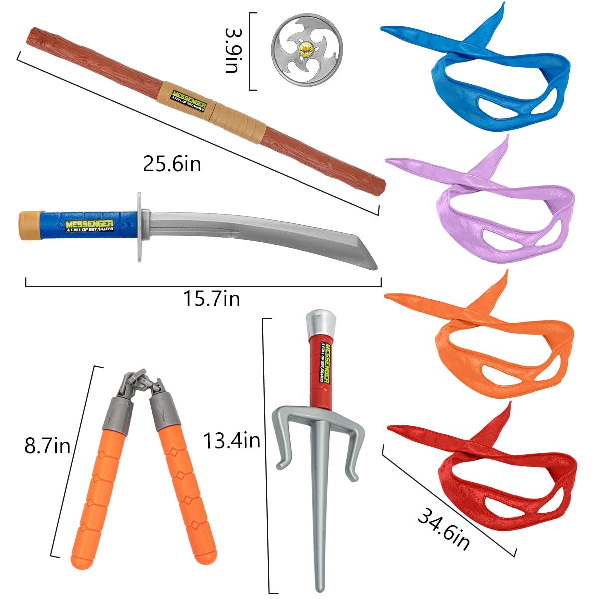 Avazera Turtle Shell Superhero Cosplay Costume Props Weapon Mask Kid ...