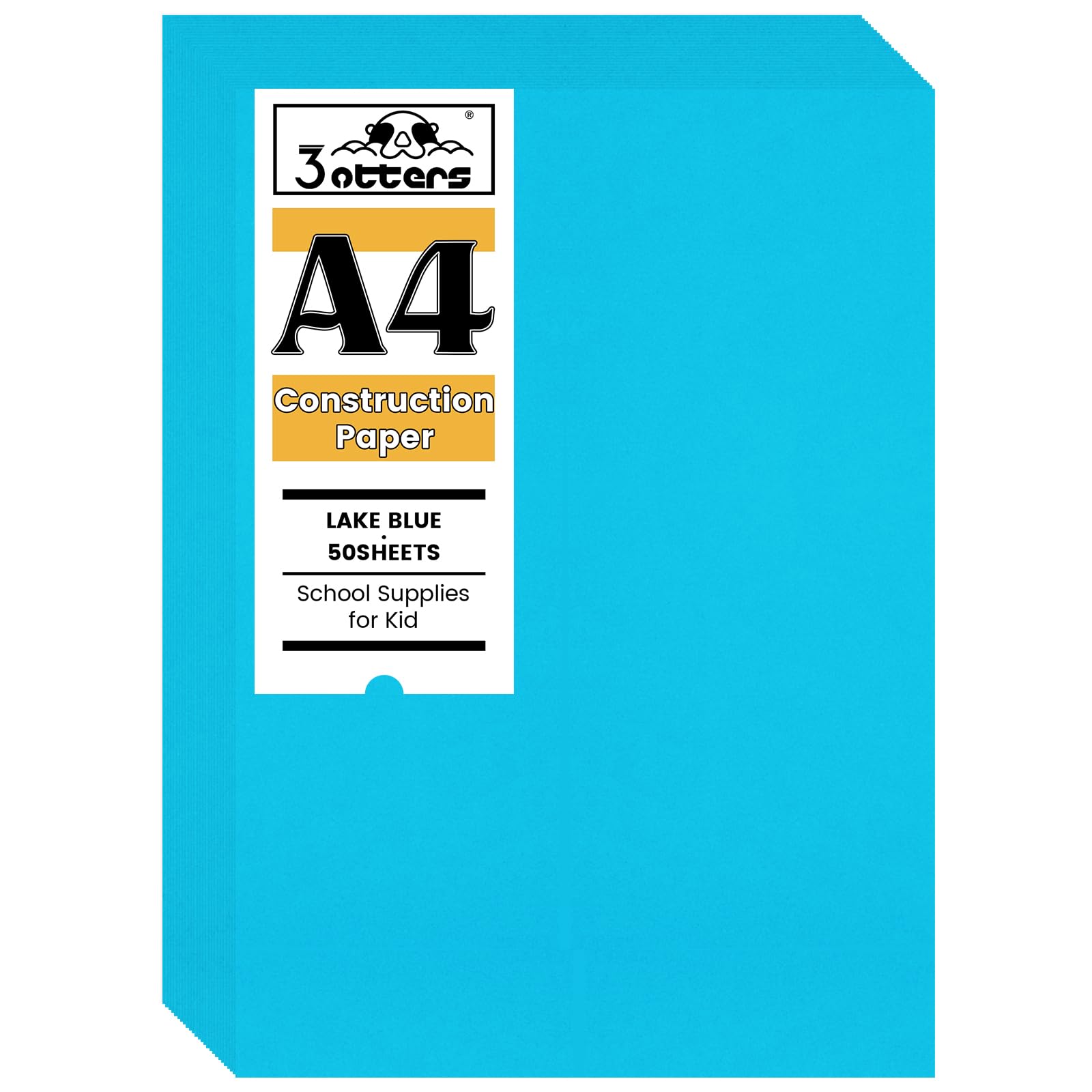 3 otters Blue Construction Paper, 50Sheets Heavy Duty Craft Paper ...