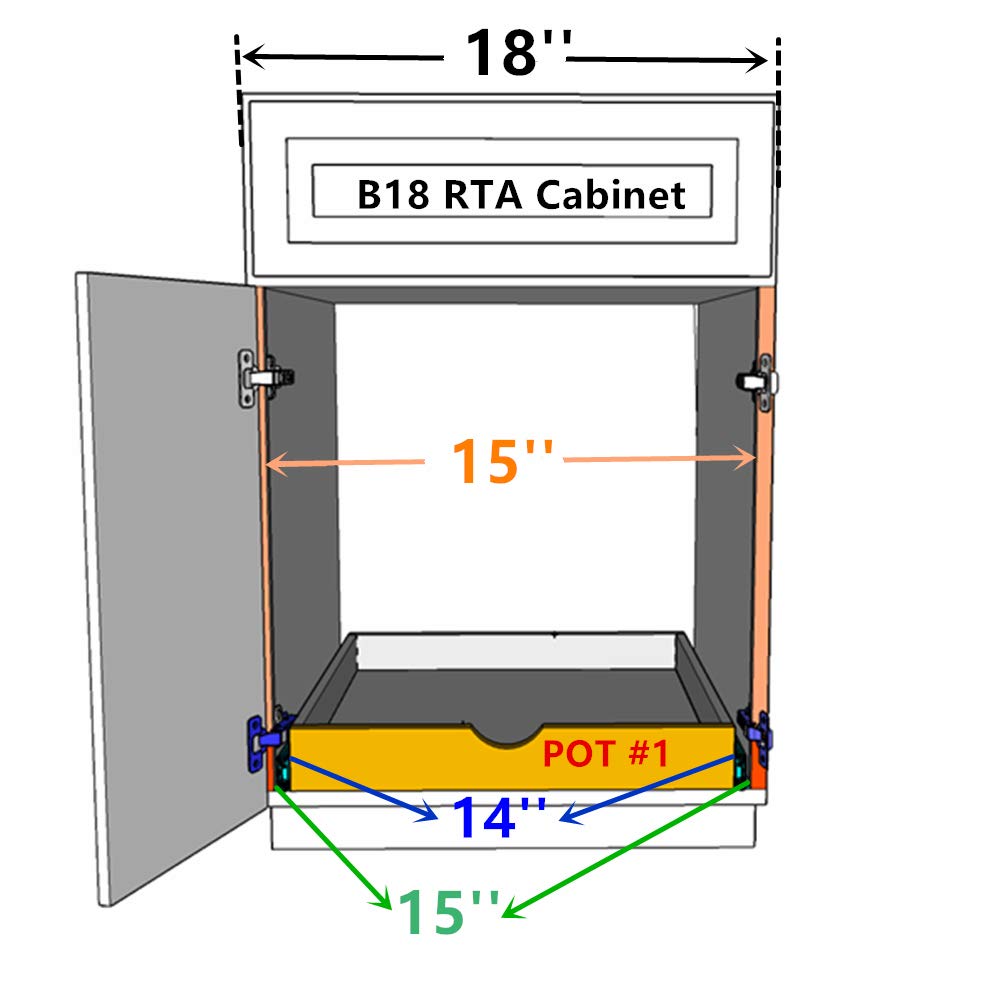 RTA Cabinet B18 Roll Out Tray Wood Pull Out Tray Drawer Box Kitchen ...