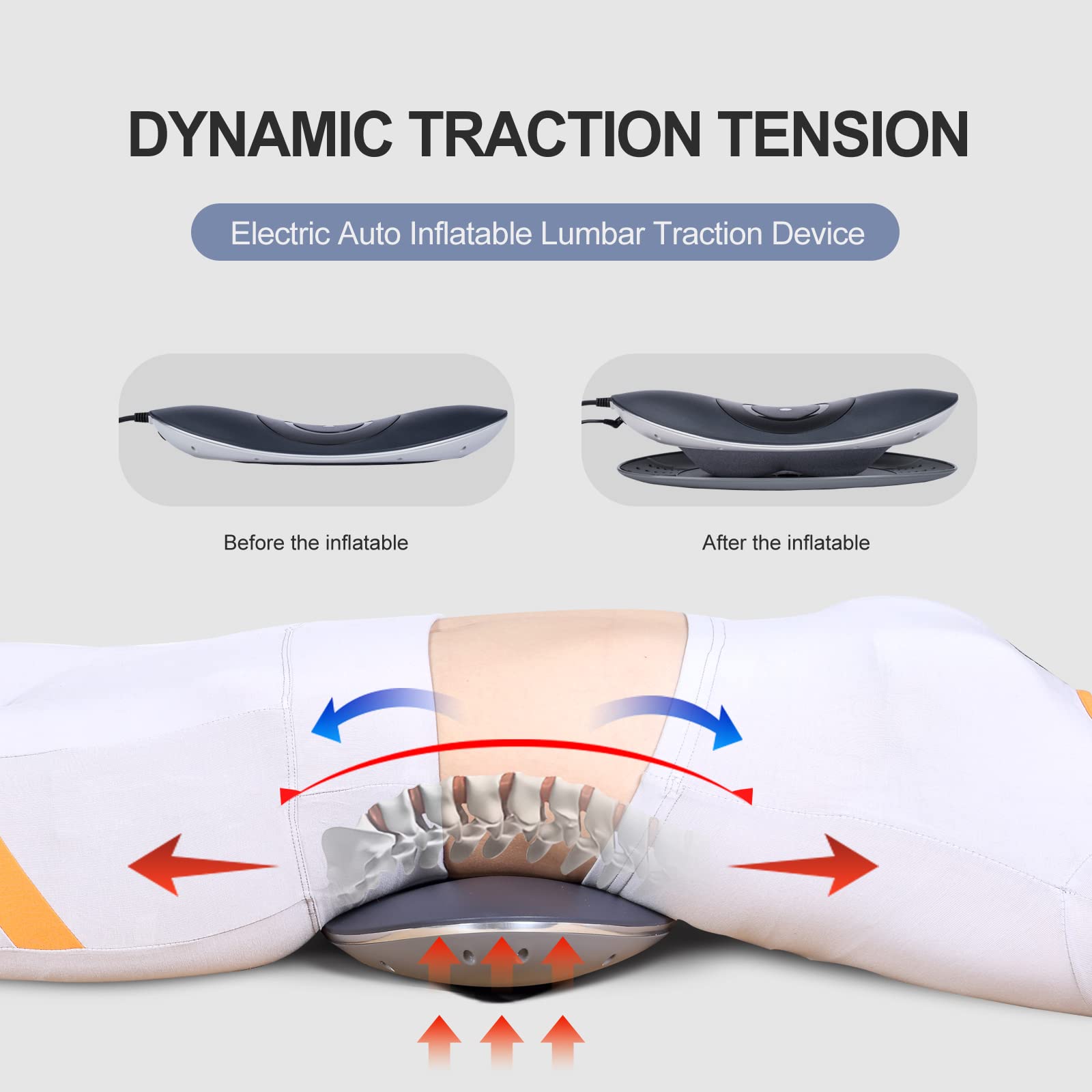 Jimugor Electric Lumbar Traction Device Massager with Heat Function ...