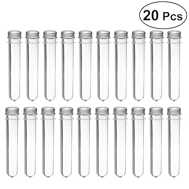 Ueetek 20 pieces, 40 ml plastic test tubes with screw lid caps ...