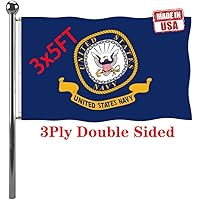 Amazon.com : Jayus Double Sided US Emblem Navy Flag 3x5 Ft- 3Ply United ...
