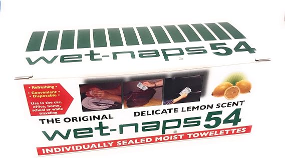Wet-Naps Lemon Scented Individually Wrapped Wipes, 54 Count Travel ...