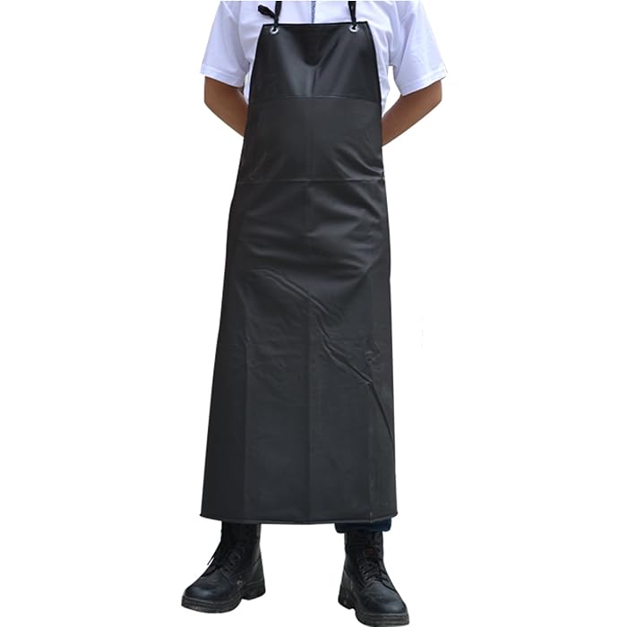 Buy Surblue Waterproof Rubber Vinyl Apron, 47" Plus Size Aprons, Anti ...