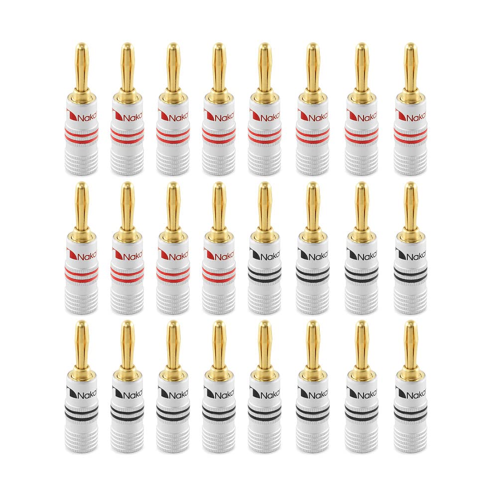 Mua Nakamichi Excel Series 24k Gold Plated Banana Plug 12-18 AWG Gauge Size 4mm for Speakers ...