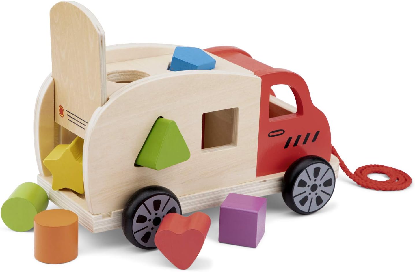 New Classic Toys 2042936 Wooden Sorter Truck with 6-Shaped Blocks ...