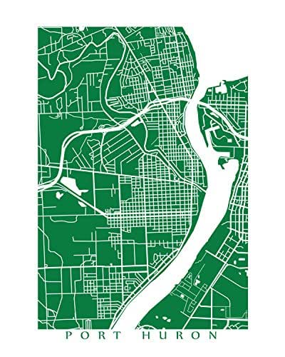 Amazon.com: Port Huron Map Print: Handmade
