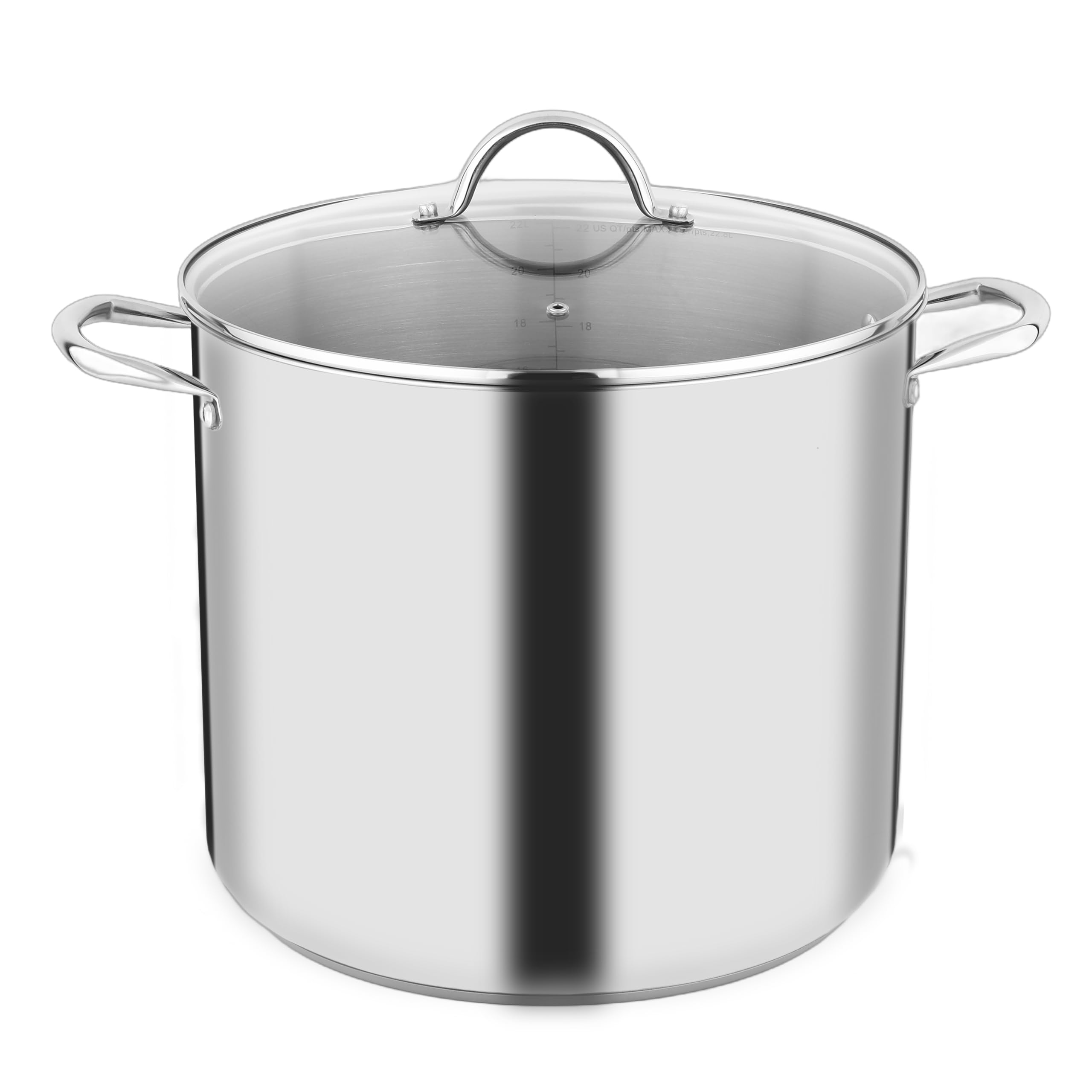 GreatChef Stock Pot Stainless Steel 24 Quart with Tempered Glass Lid ...