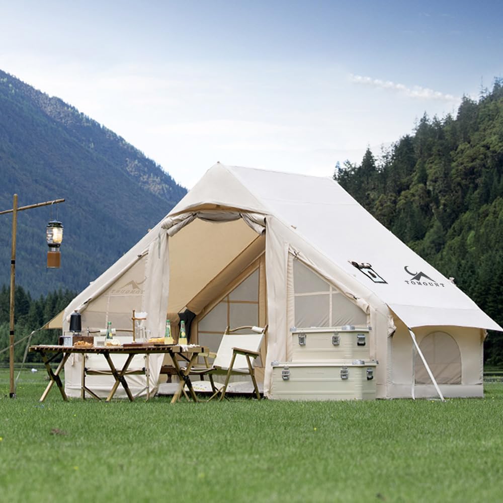 TOMOUNT Inflatable Tent Glamping Tent for Family Camping 9.8 * 6.8 * 6 ...