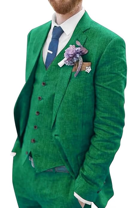 Traje De Novio Color Turquesa Y Caqui