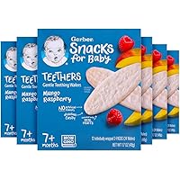 Amazon.com : Gerber Snacks for Baby Teethers, Gentle Teething Wafers ...