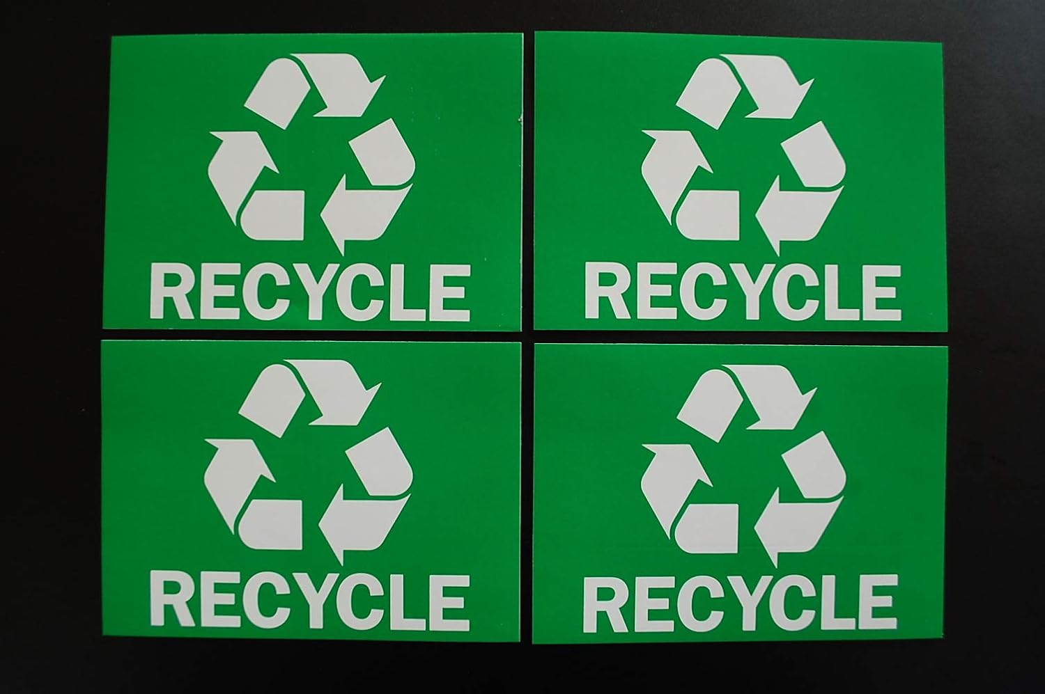 Amazon.com: (4 Pack) Recycle Stickers Trash Bin Sticker Label - 5" X 3. ...