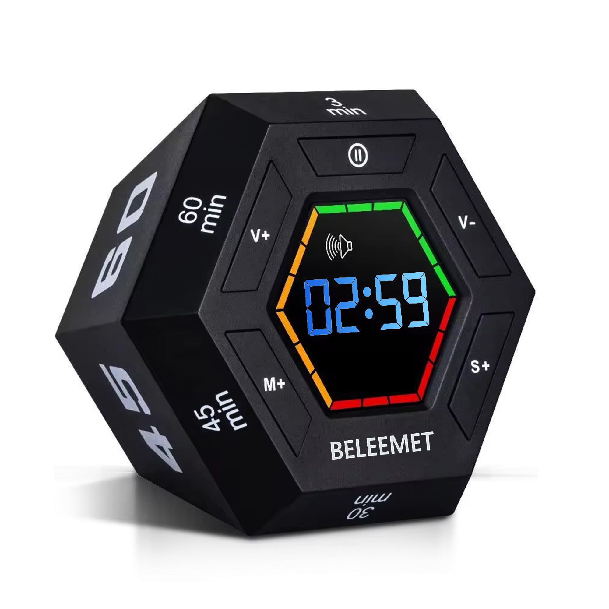 BELEEMET Pomodoro Timer,Hexagon Cube Magnetic Flip,ADHD Tools for ...