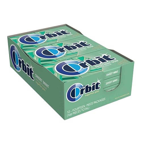 Orbit Sweet Mint Sugar Free Chewing Gum Bulk, 12 Packs, 14 Pieces Each ...